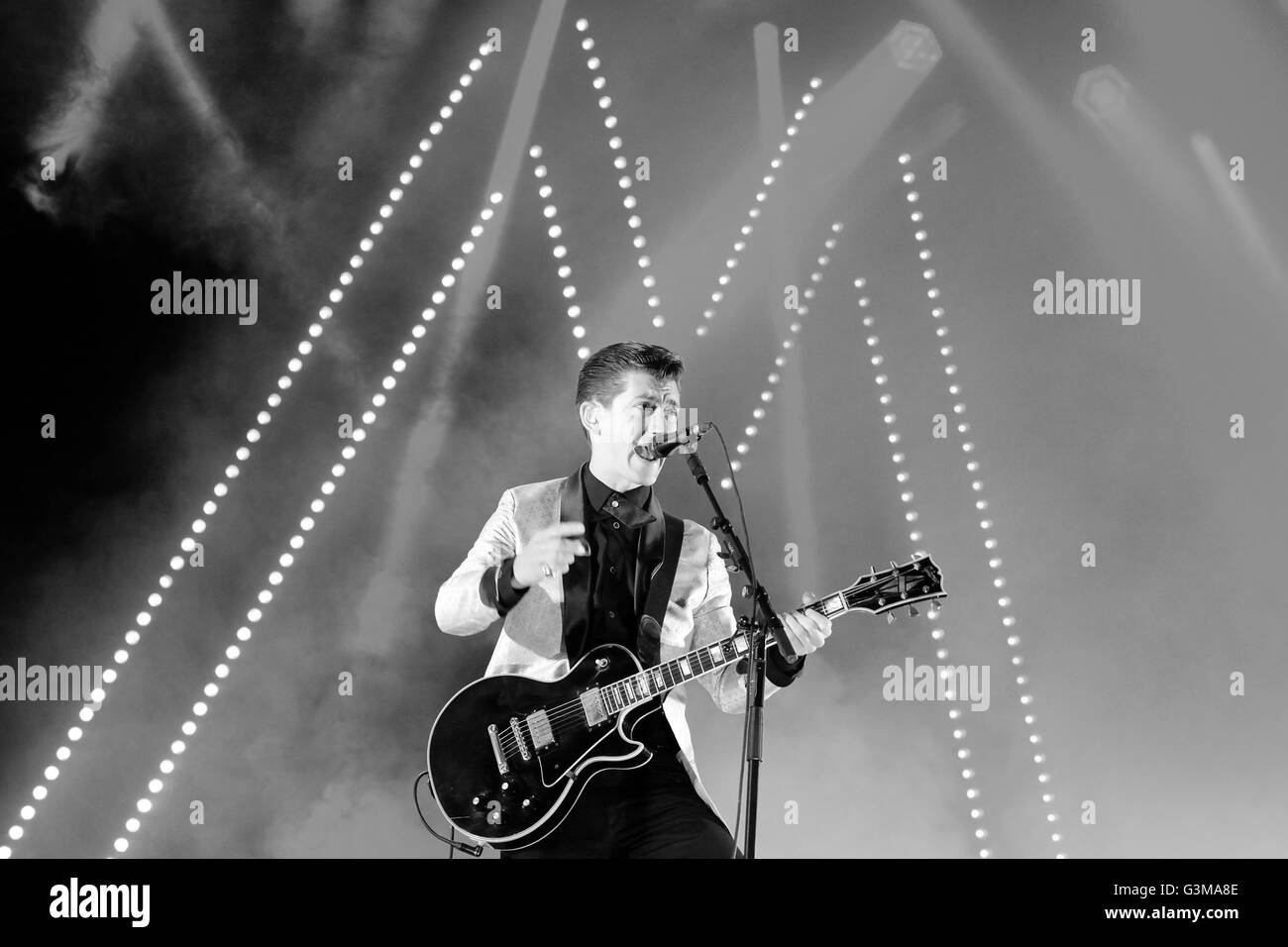Alex Turner of English rock band Arctic Monkeys performs at Zurich ...