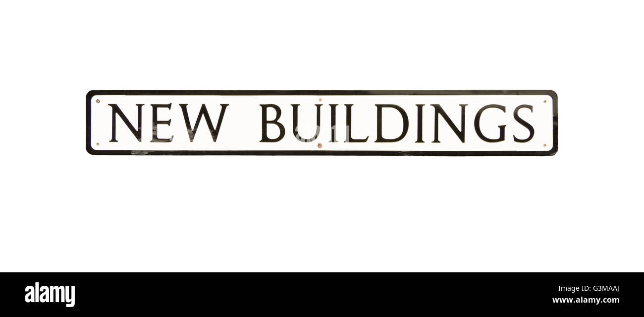 New Buildings - street / road name cut-out Stock Photo - Alamy