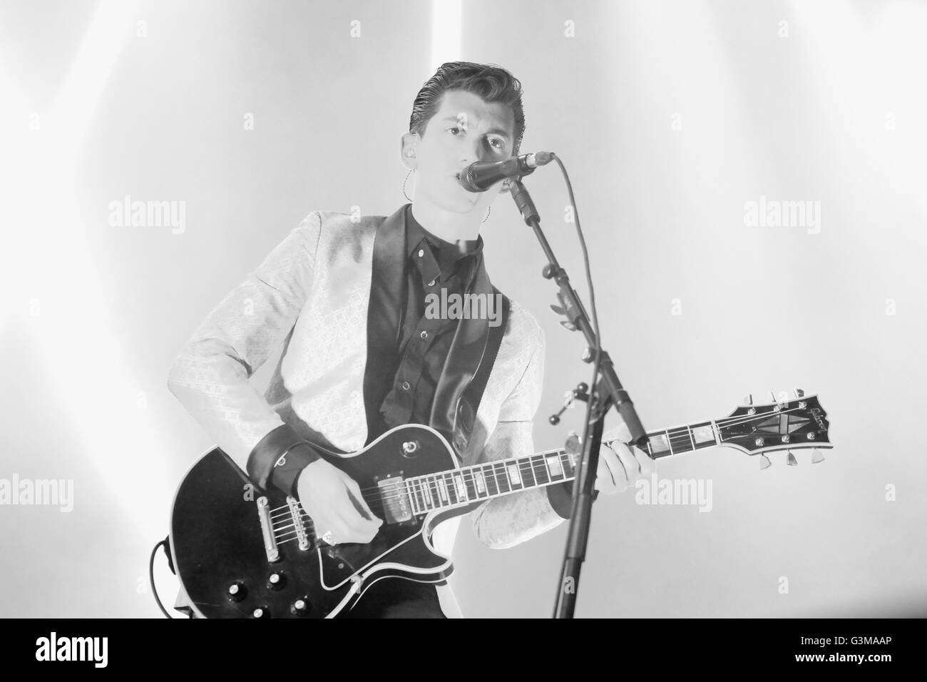Alex Turner of English rock band Arctic Monkeys performs at Zurich ...