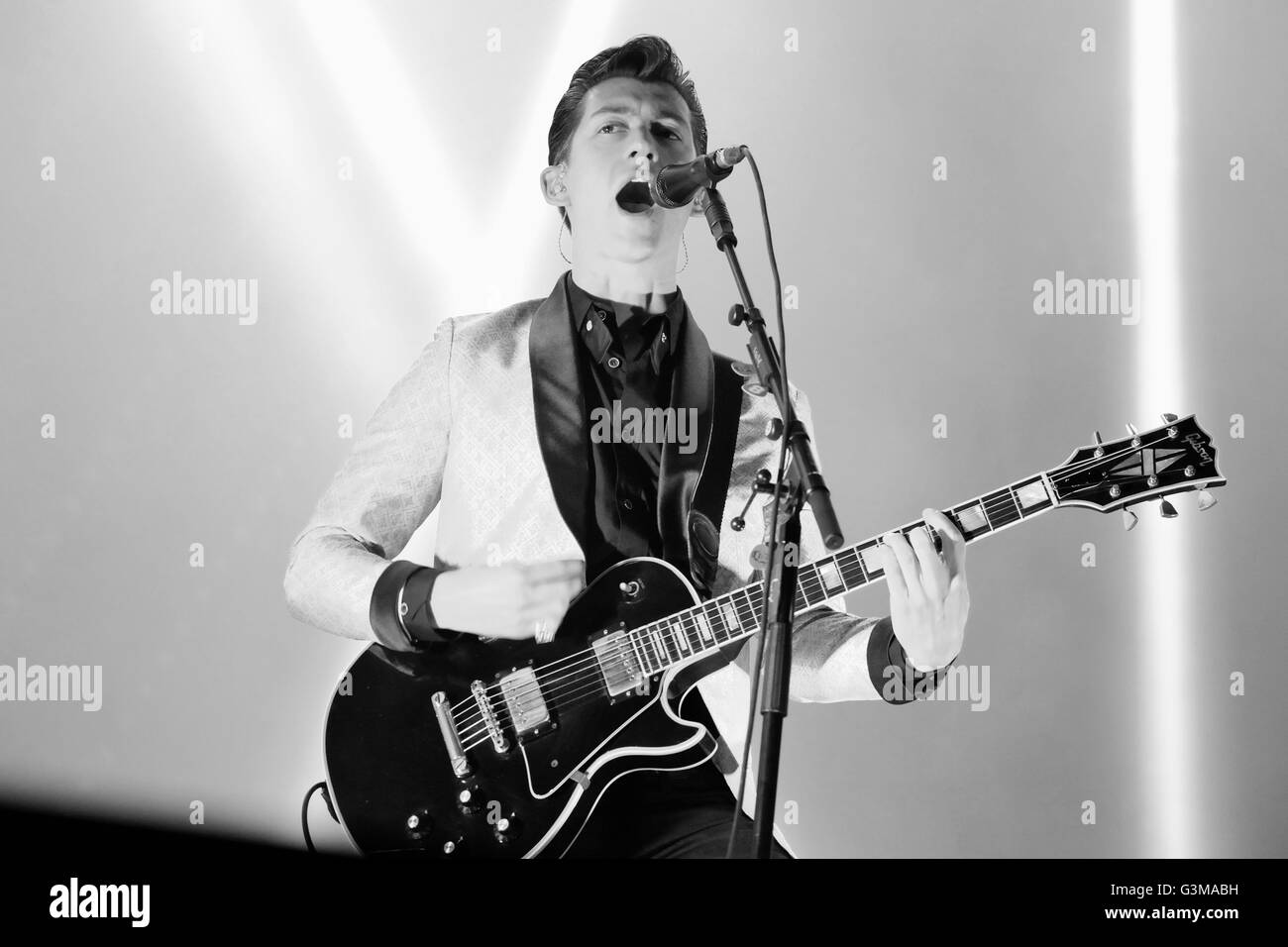 Alex Turner of English rock band Arctic Monkeys performs at Zurich ...