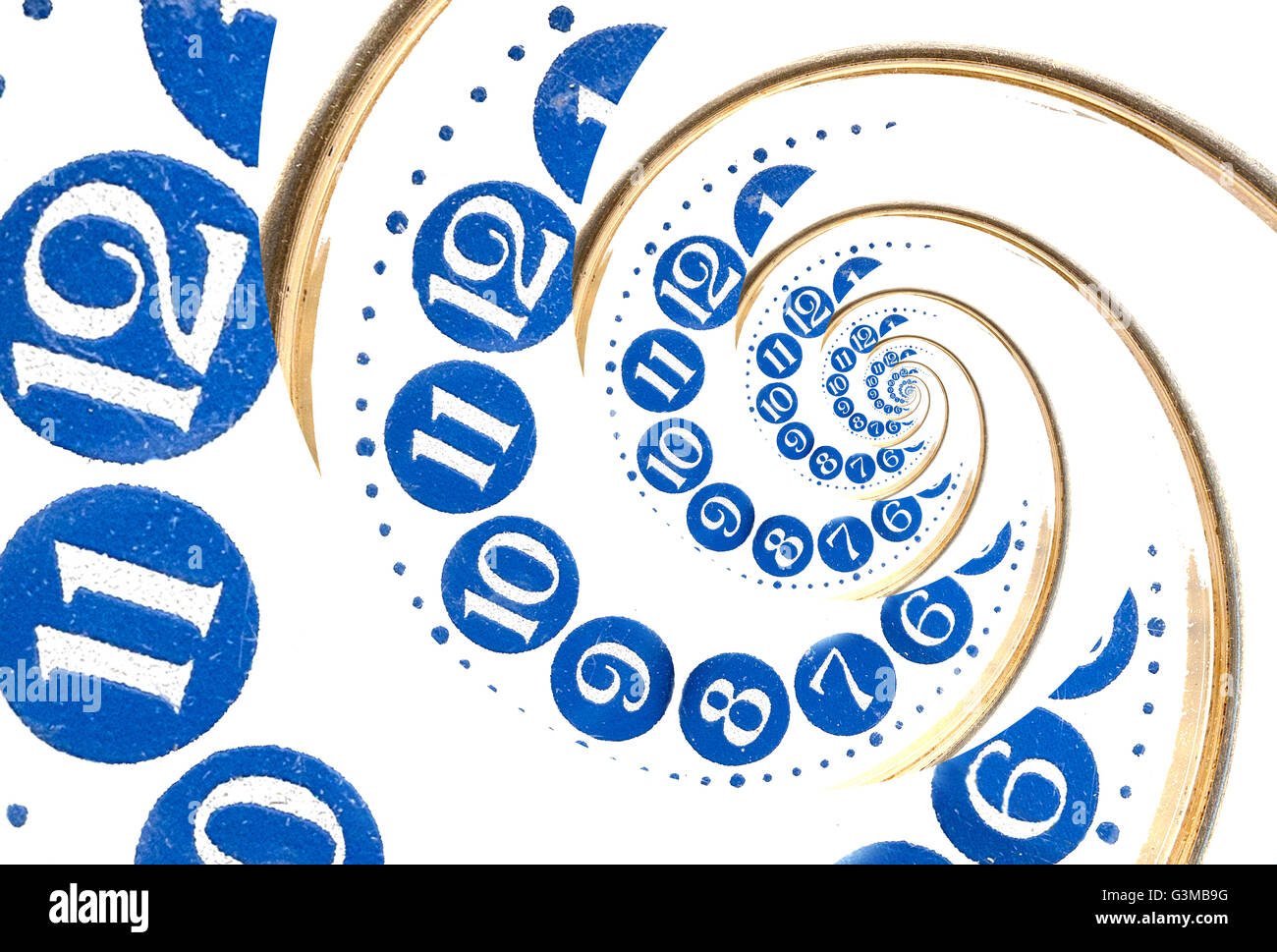 Vintage infinity spiral clock. Time concept Stock Photo - Alamy