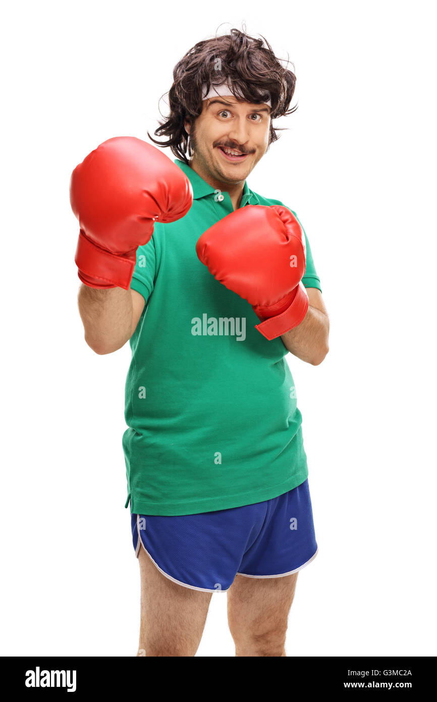 Young man boxing fighting pose Cut Out Stock Images & Pictures - Alamy