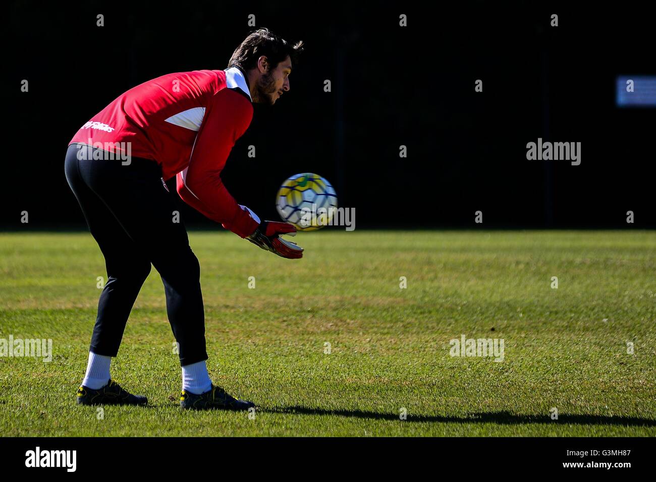 SAO PAULO, Brazil - 13/06/2016: TRAINING SPFC - Denis during training ...