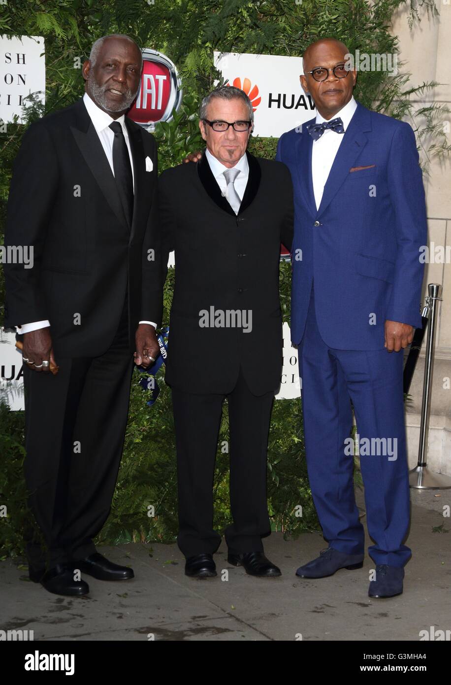 London.UK. Richard Roundtree, Tico Torres and Samuel L Jackson at the ...