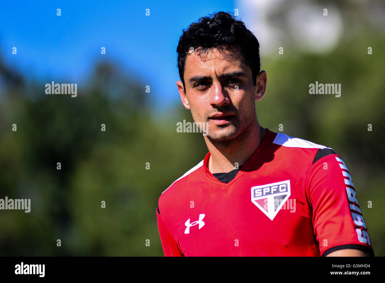 SAO PAULO, Brazil - 13/06/2016: TRAINING SPFC - Daniel during training ...