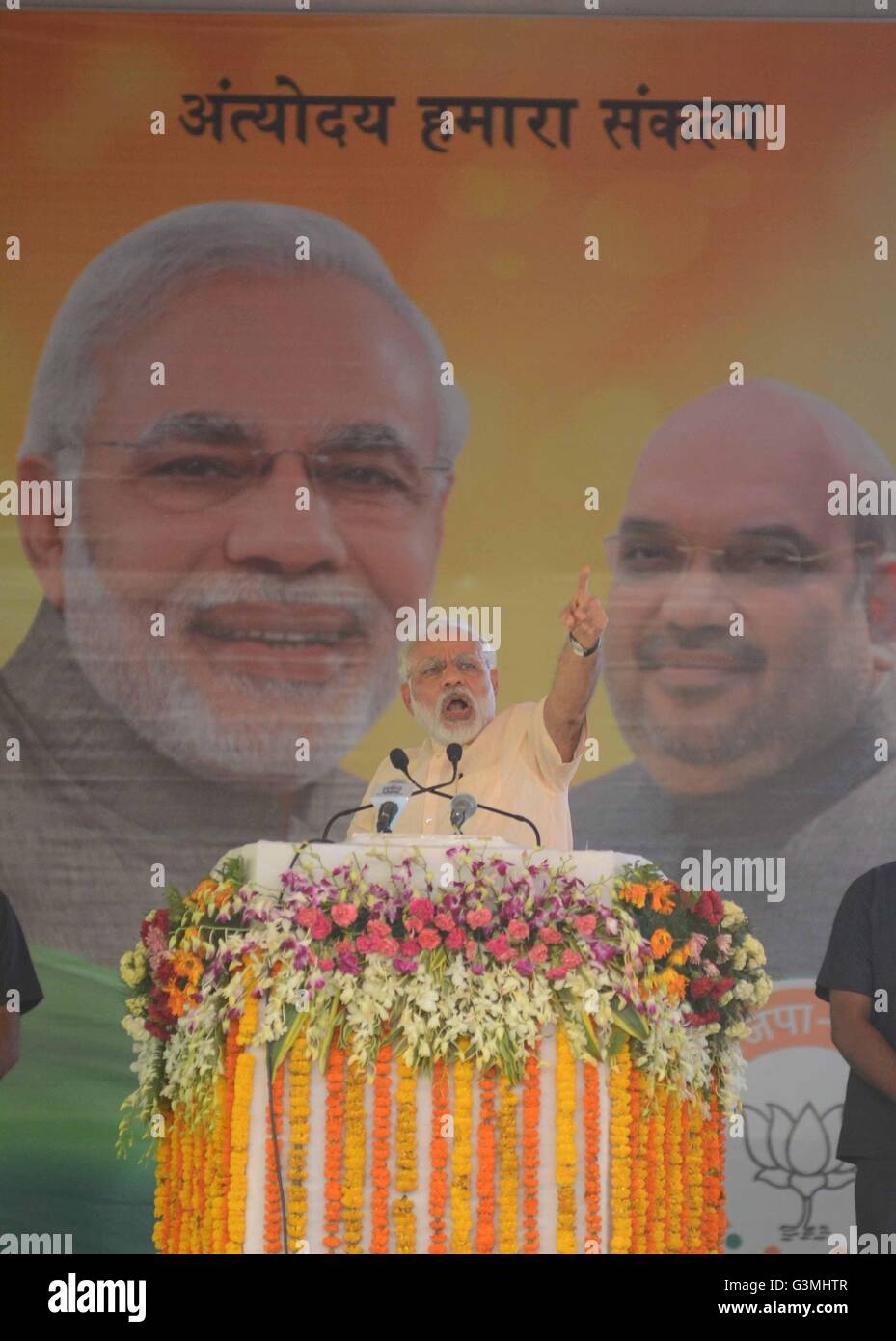 June 13, 2016 - Allahabad: Prime minister Narendra Modi addressing ...