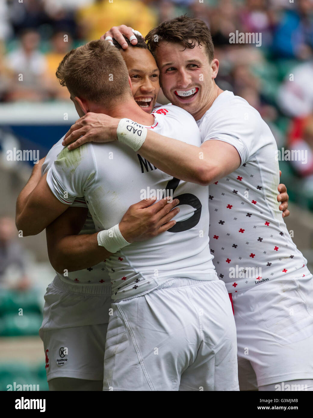 London, Britain. 21st May, 2016. England's Tom Mitchell (L-R), Dan ...