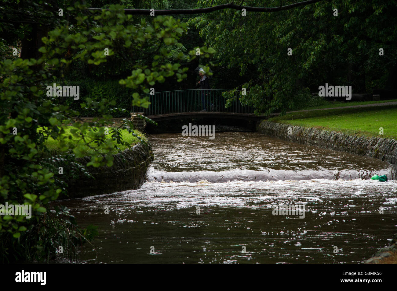 The river Sheaf in Sheffield close to flooding Stock Photo - Alamy
