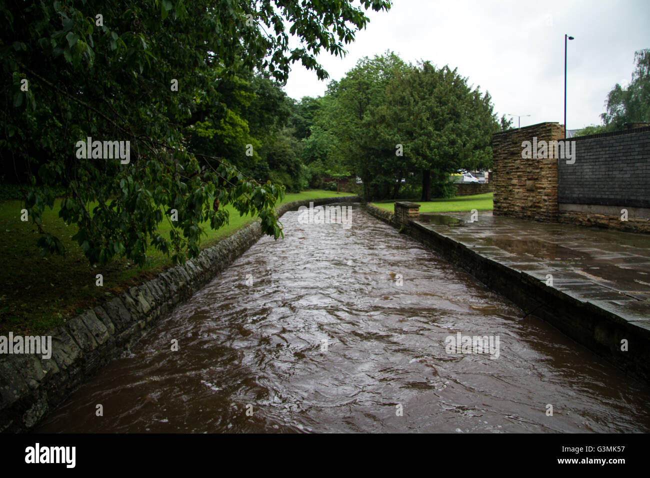 The river Sheaf in Sheffield close to flooding Stock Photo - Alamy