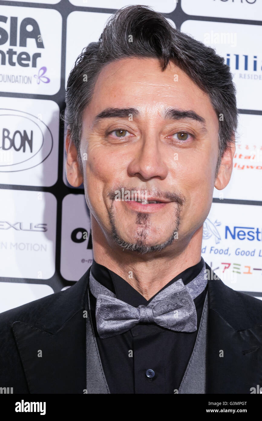 Japanese-American radio personality Chris Peppler poses for the cameras ...