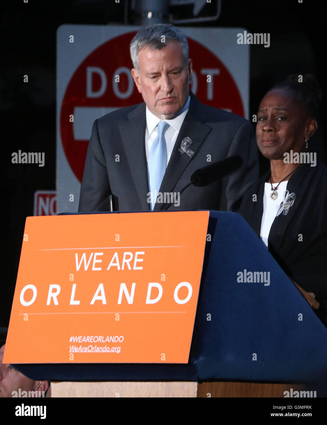 New York, New York, USA. 13th June, 2016. MAYOR BILL DE BLASIO and his ...