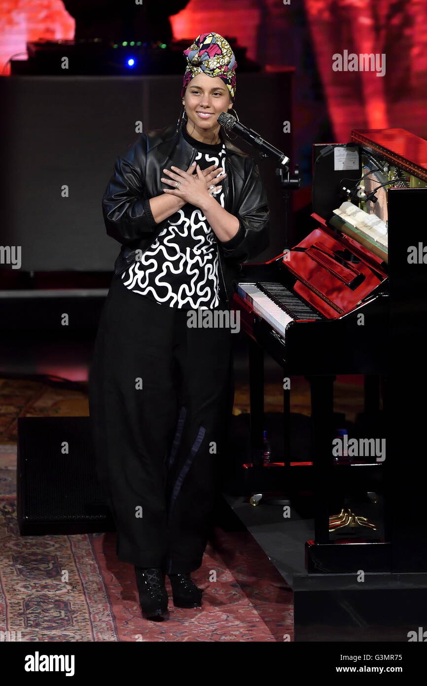 The singer Alicia Keys attends at tv show Che tempo che fa, Rome, ITALY ...