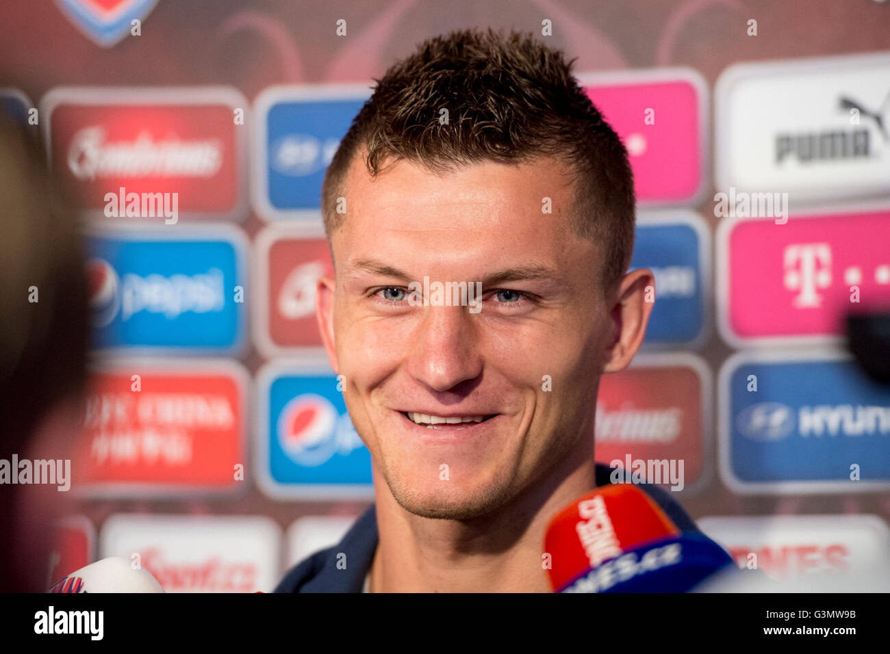 Tours, France. 14th June, 2016. Tomas Necid attends a news conference ...
