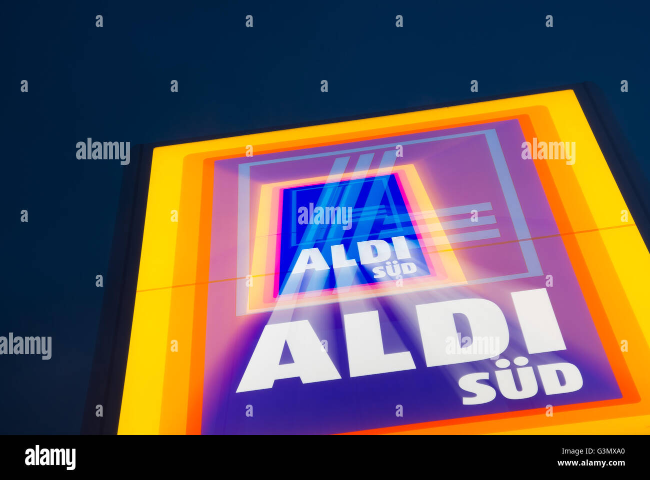 The logo of Aldi Sued can be seen at a supermarket in Munich, Germany ...