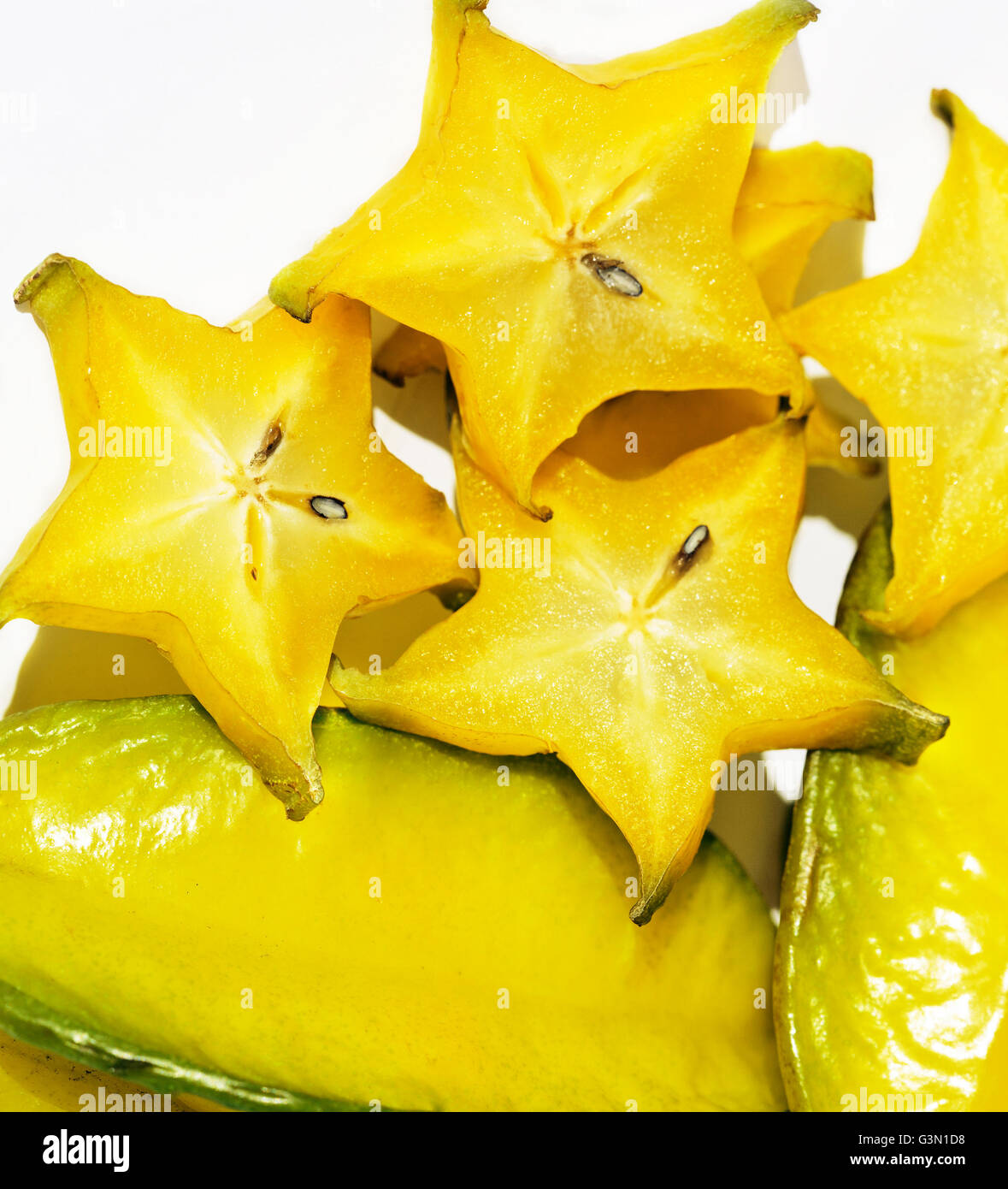 delicious carambola asian exotic fruit on white background isola Stock ...