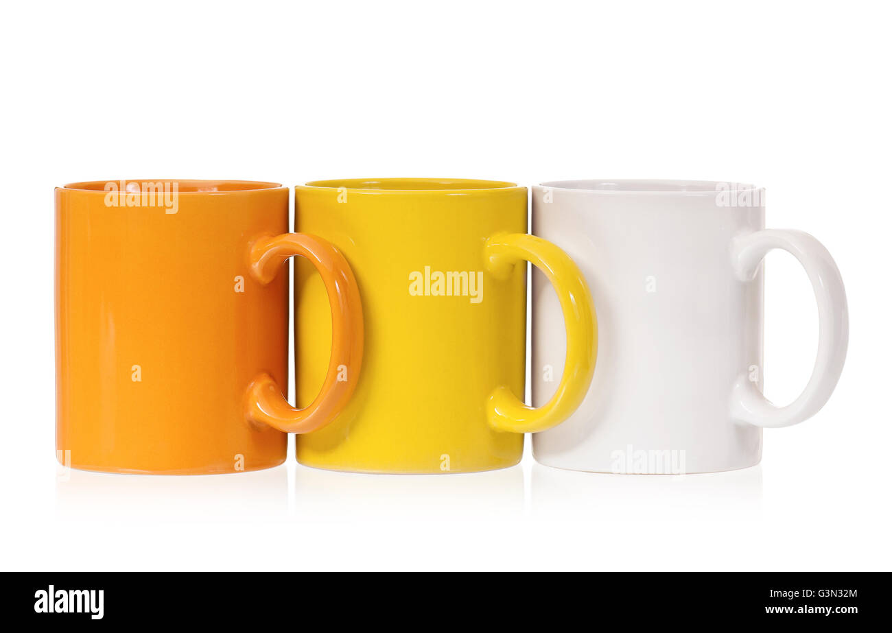 Three colorful cups Stock Photo - Alamy
