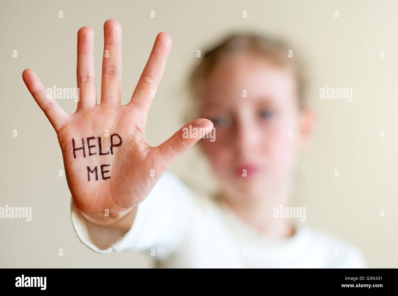 Child need help Stock Photo - Alamy