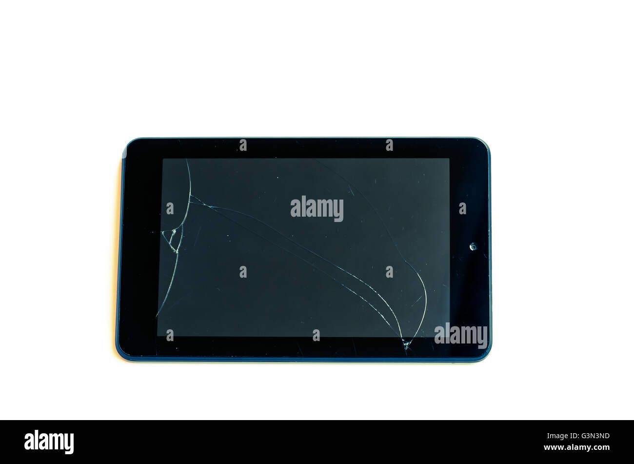 isolated detail of black broken tablet Stock Photo - Alamy