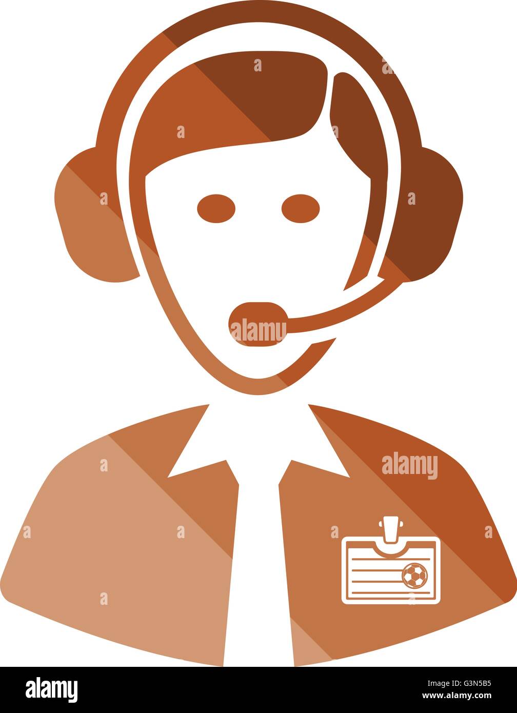 Soccer commentator icon. Flat color design. Vector illustration Stock ...