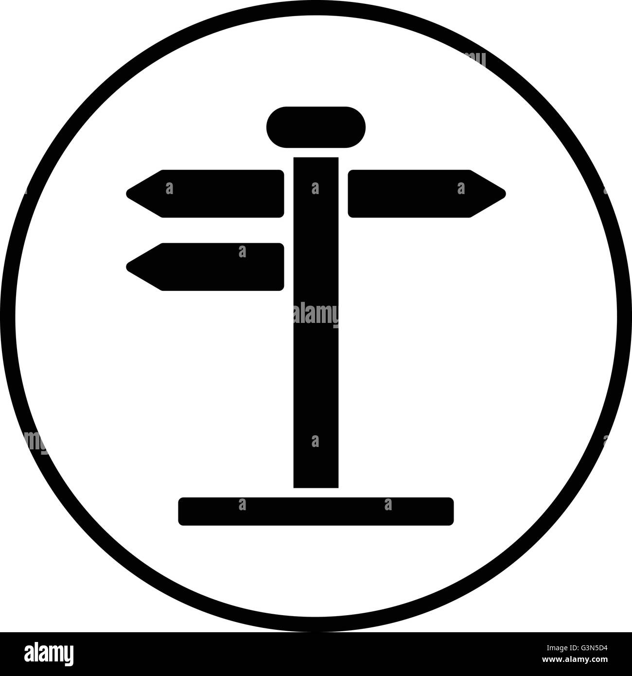 Pointer stand icon. Thin circle design. Vector illustration Stock ...