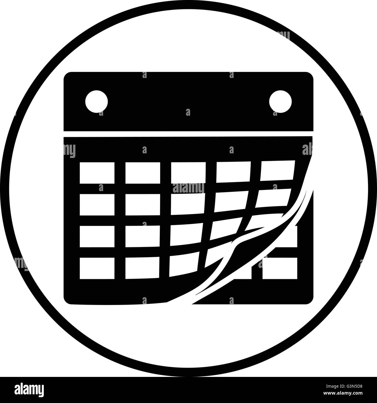 Calendar icon. Thin circle design. Vector illustration Stock Vector ...