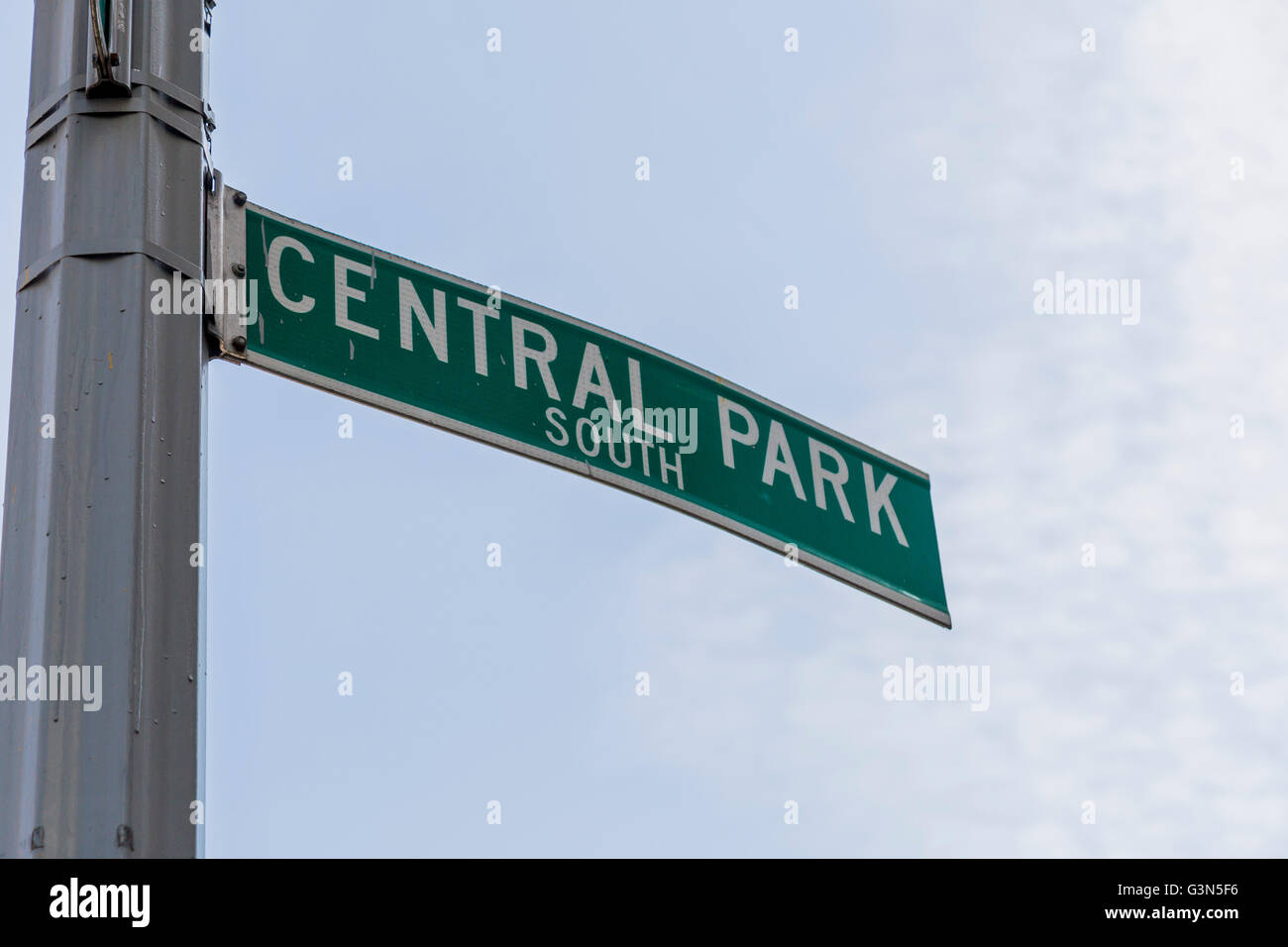 NEW YORK, USA - APRIL 21, 2016: Central Park sign in New York City. The ...