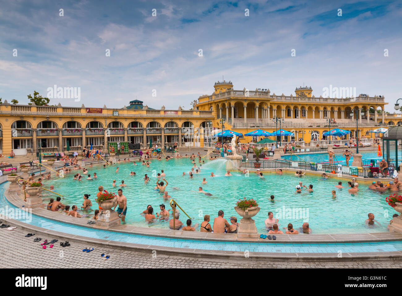Thermal bath pools in Budapest Stock Photo - Alamy