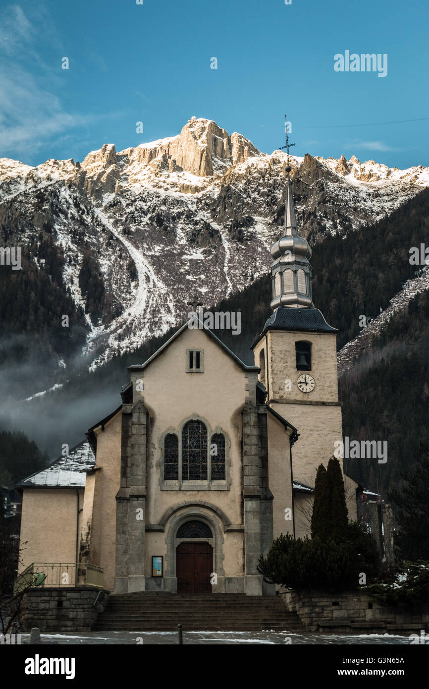Chamonix Church in France Stock Photo - Alamy