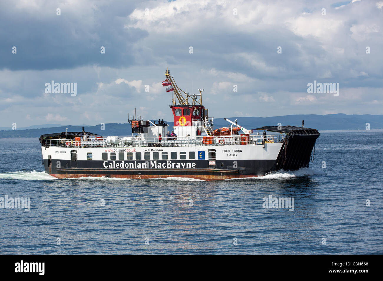 The Calmac MV Loch Riddon on the approach to Largs Stock Photo - Alamy