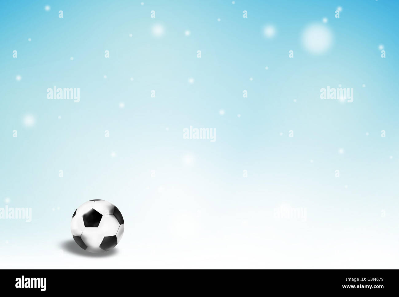 football ball soccer 3d illustration winter background Stock Photo - Alamy