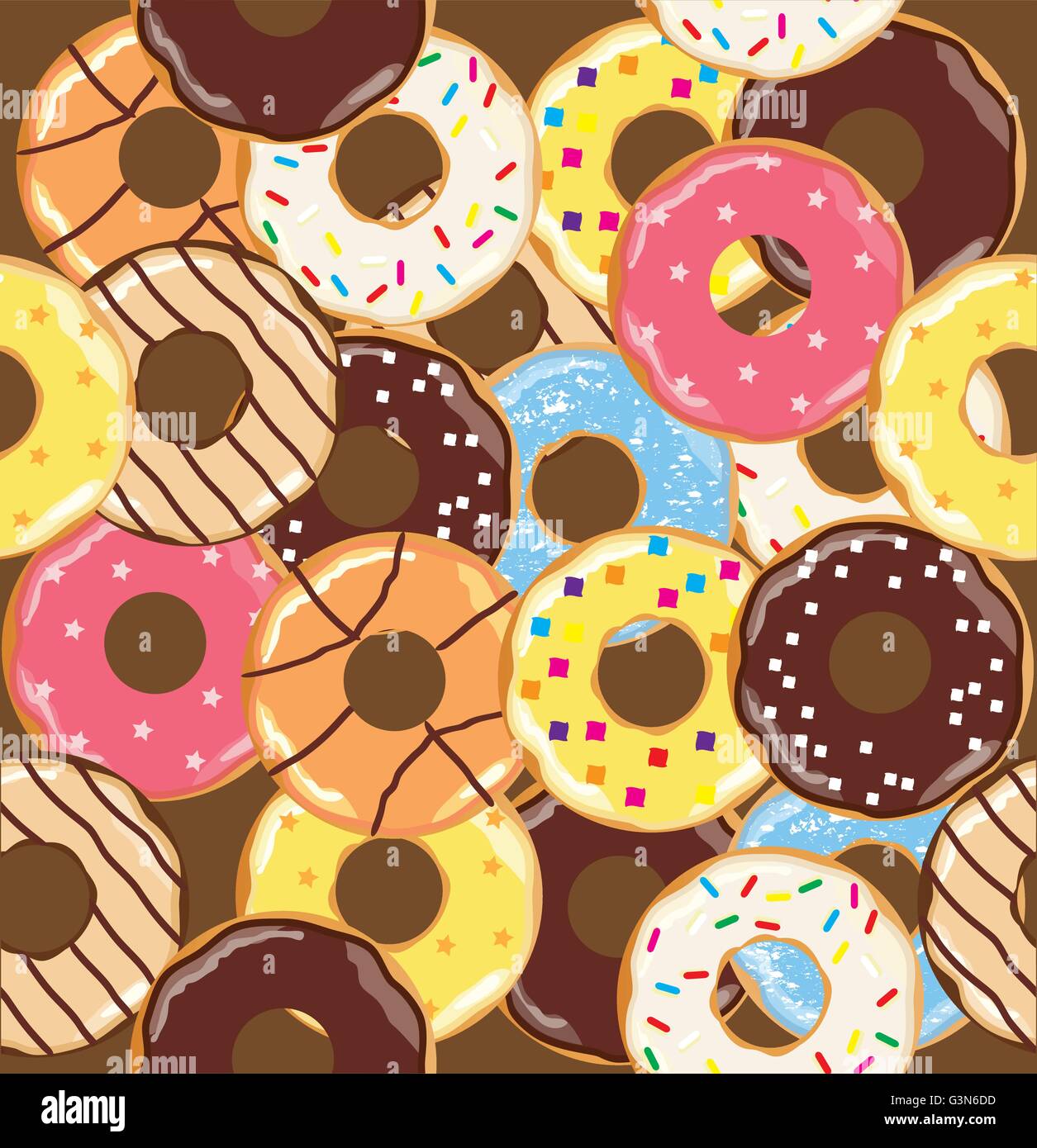 vector illustration of donut seamless background Stock Vector Image ...