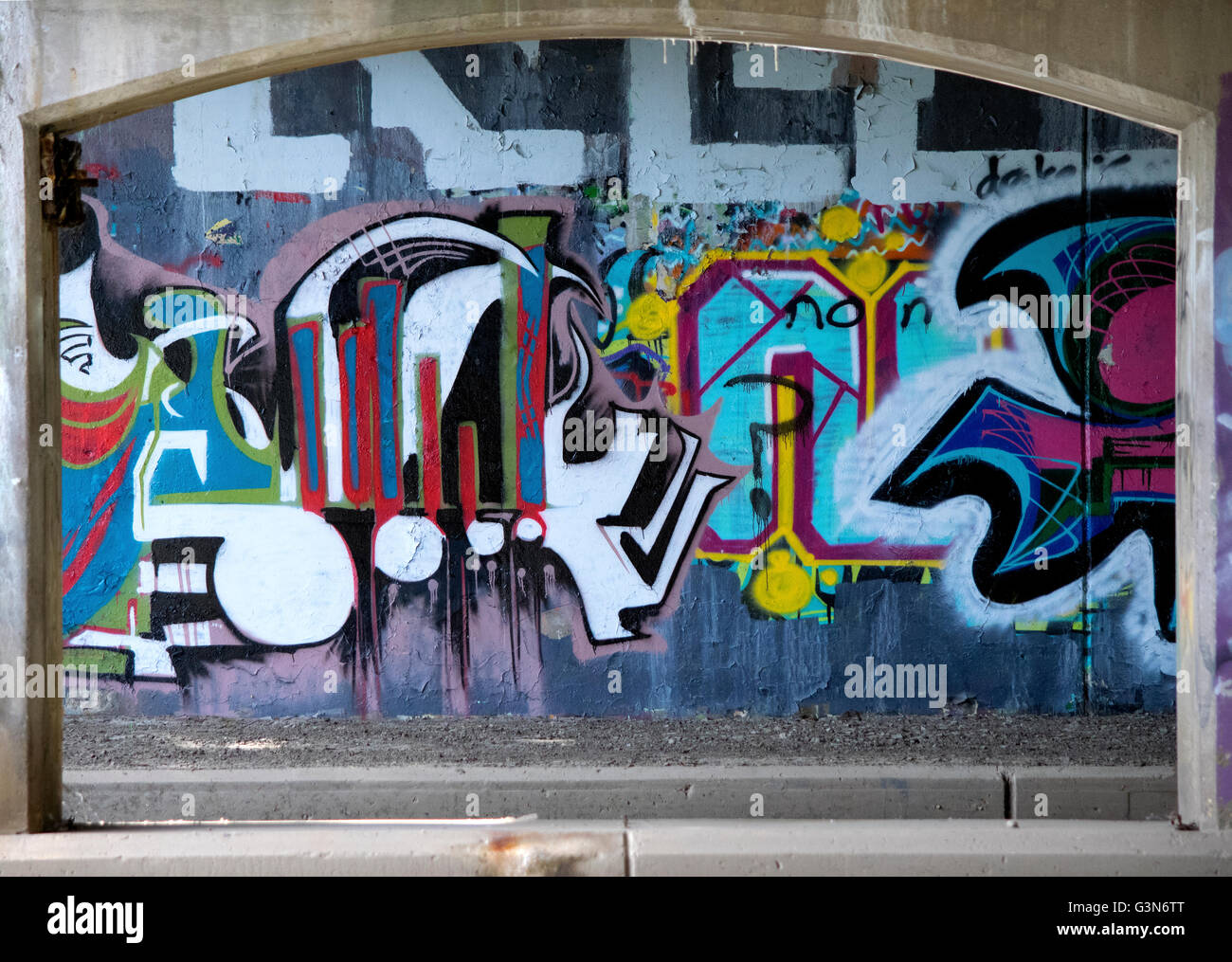 Graffiti Under a Bridge Stock Photo - Alamy