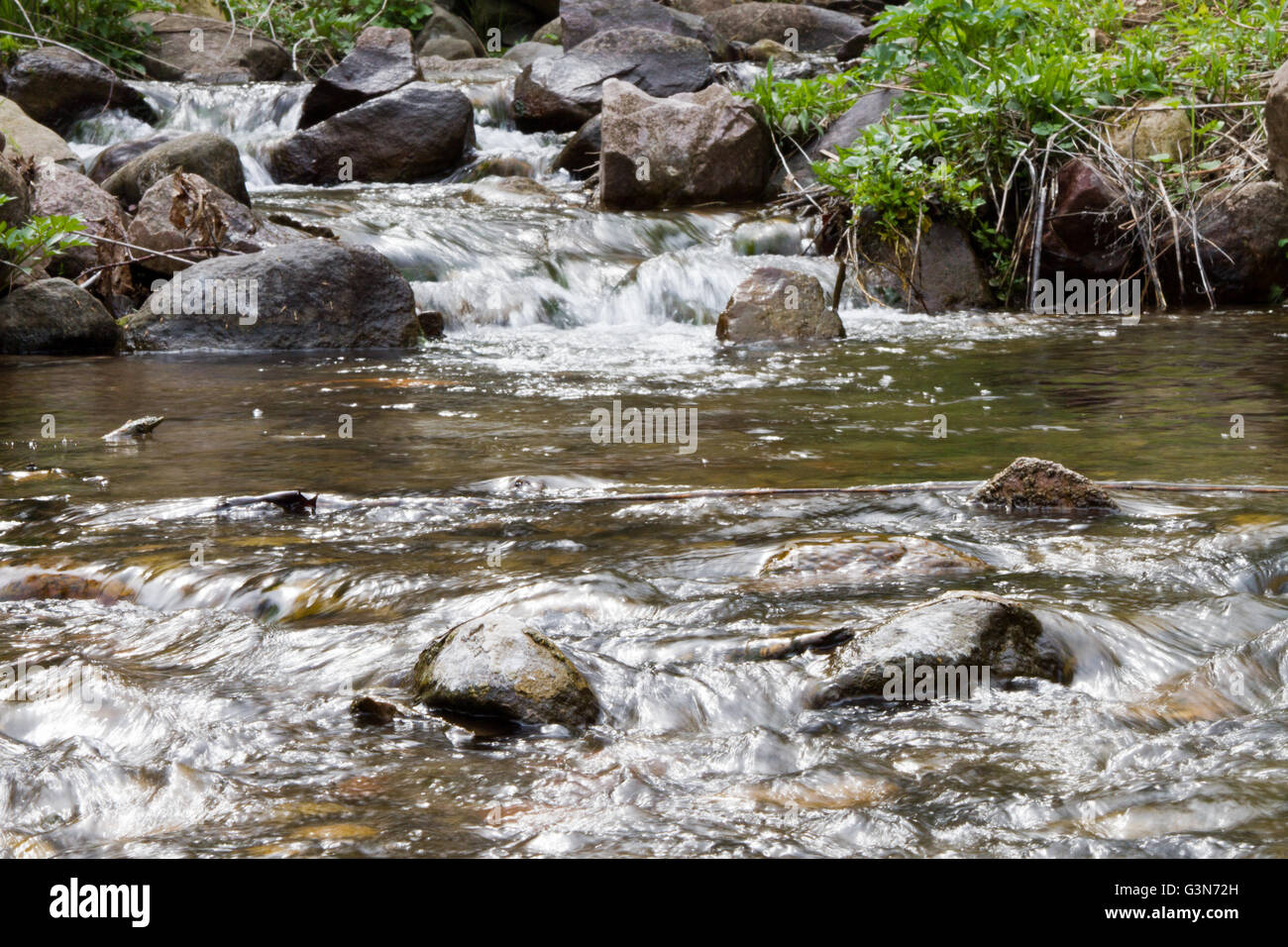 Water rushing over river rocks hi-res stock photography and images - Alamy