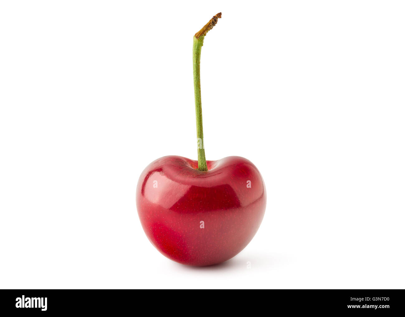 Fresh Red Cherry Isolated on White Background in Full Depth of Field ...