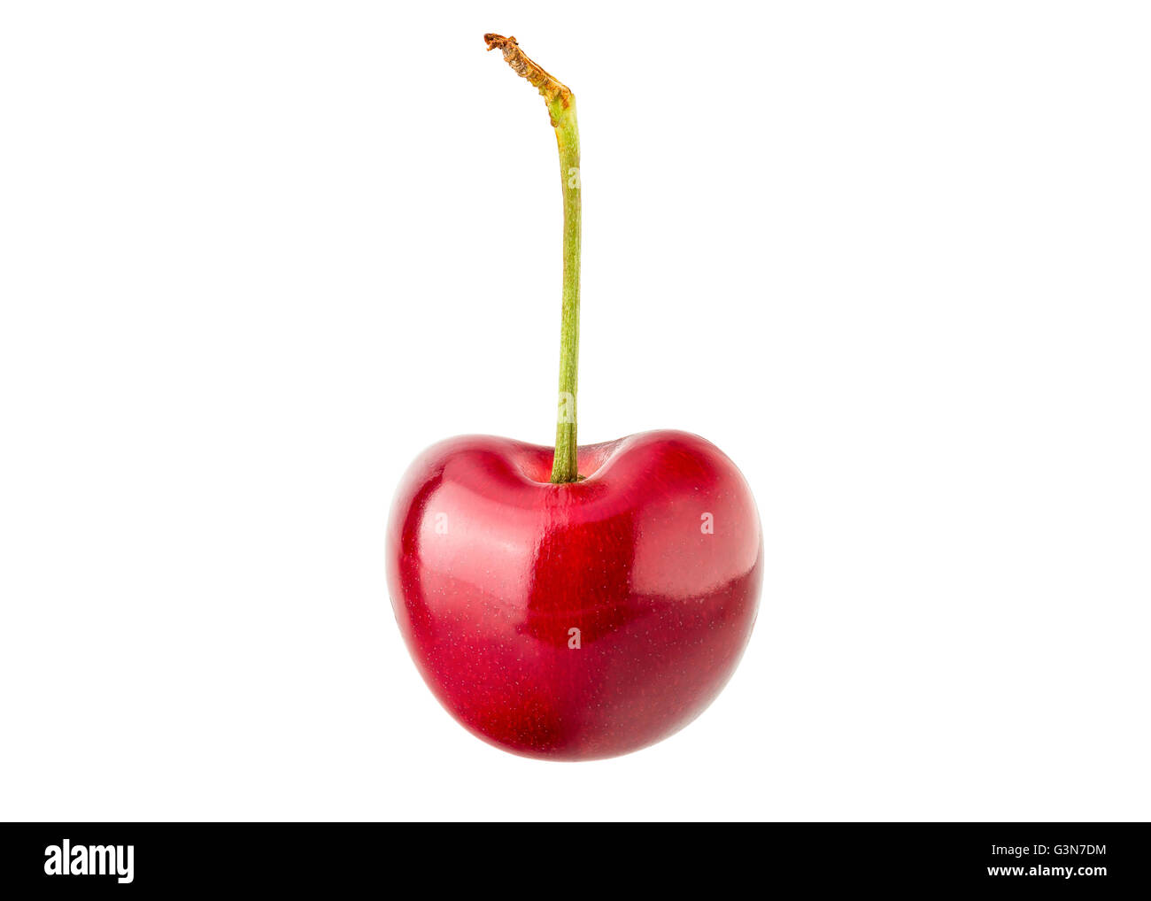 Fresh Red Cherry Isolated on White Background in Full Depth of Field ...