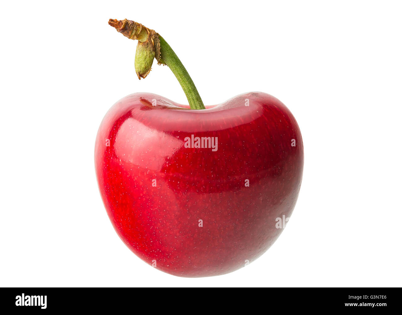 Fresh Red Cherry Isolated on White Background in Full Depth of Field ...