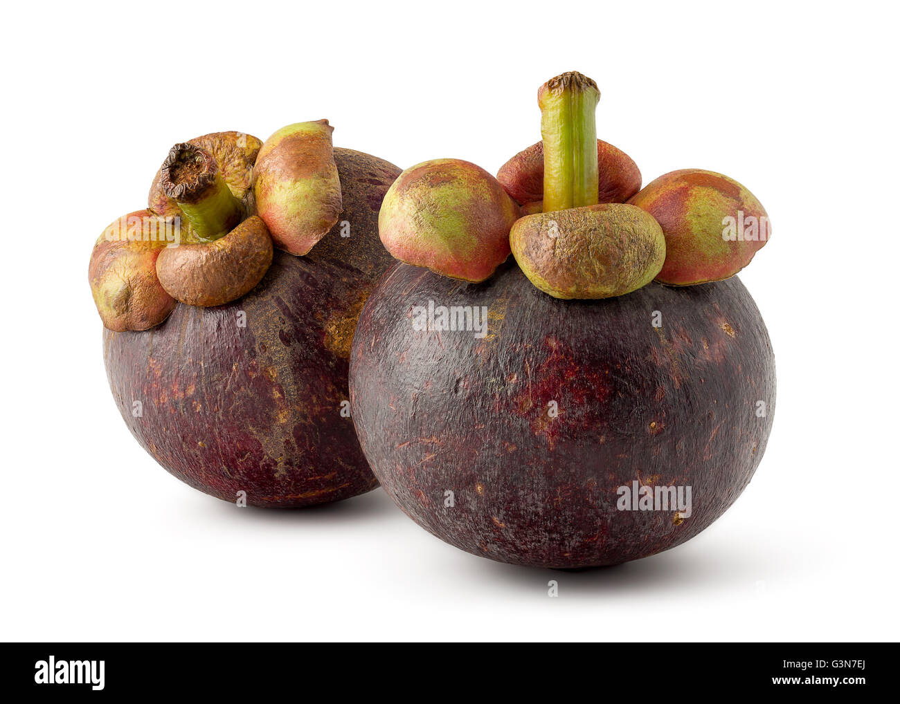 Fresh Mangosteen Isolated on White Background in Full Depth of Field ...