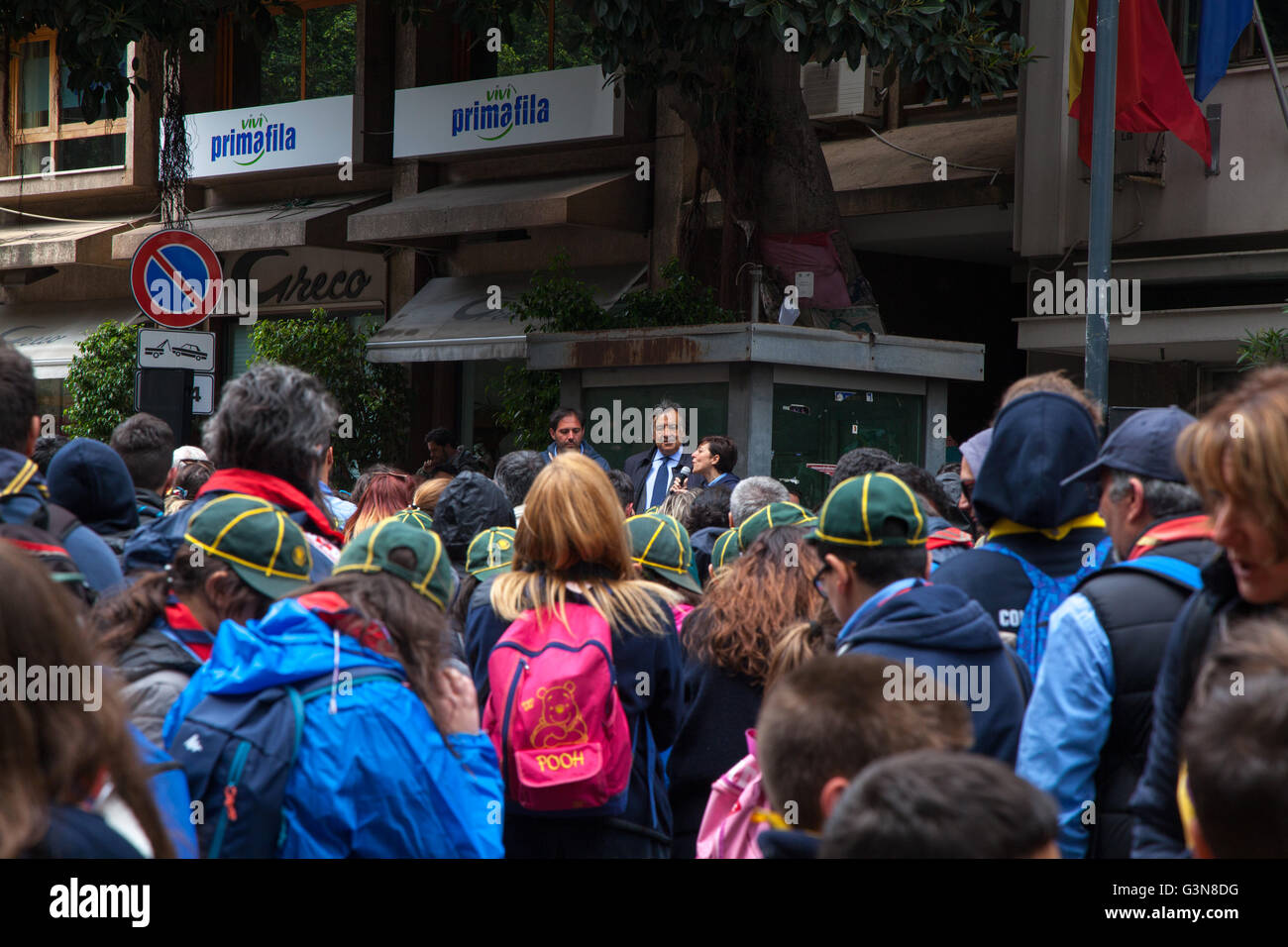 Palermo, Italy. 25th Apr, 2016. About 2000 scouts cubs and ladybugs ...