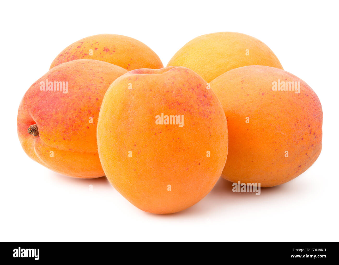 Fresh Yellow Apricot Isolated on White Background in Full Depth of ...