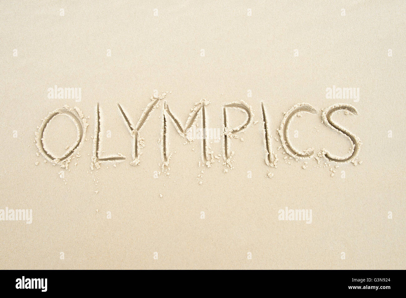 RIO DE JANEIRO - MARCH 20, 2016: Simple Olympics message handwritten on ...