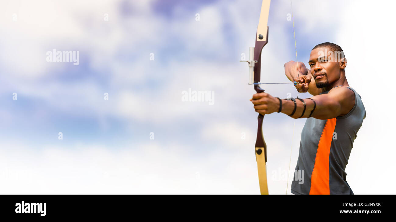 Front view sportsman practising archery hi-res stock photography and ...