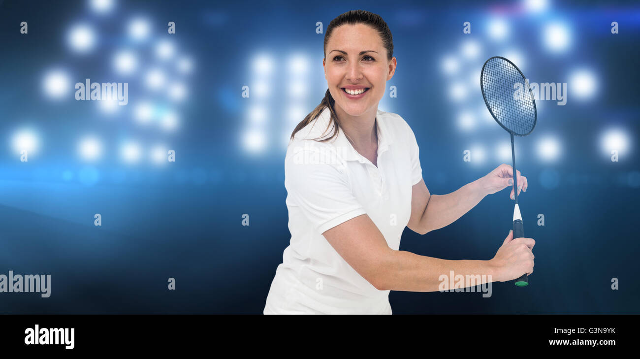 Female athlete posing badminton racket hi-res stock photography and ...