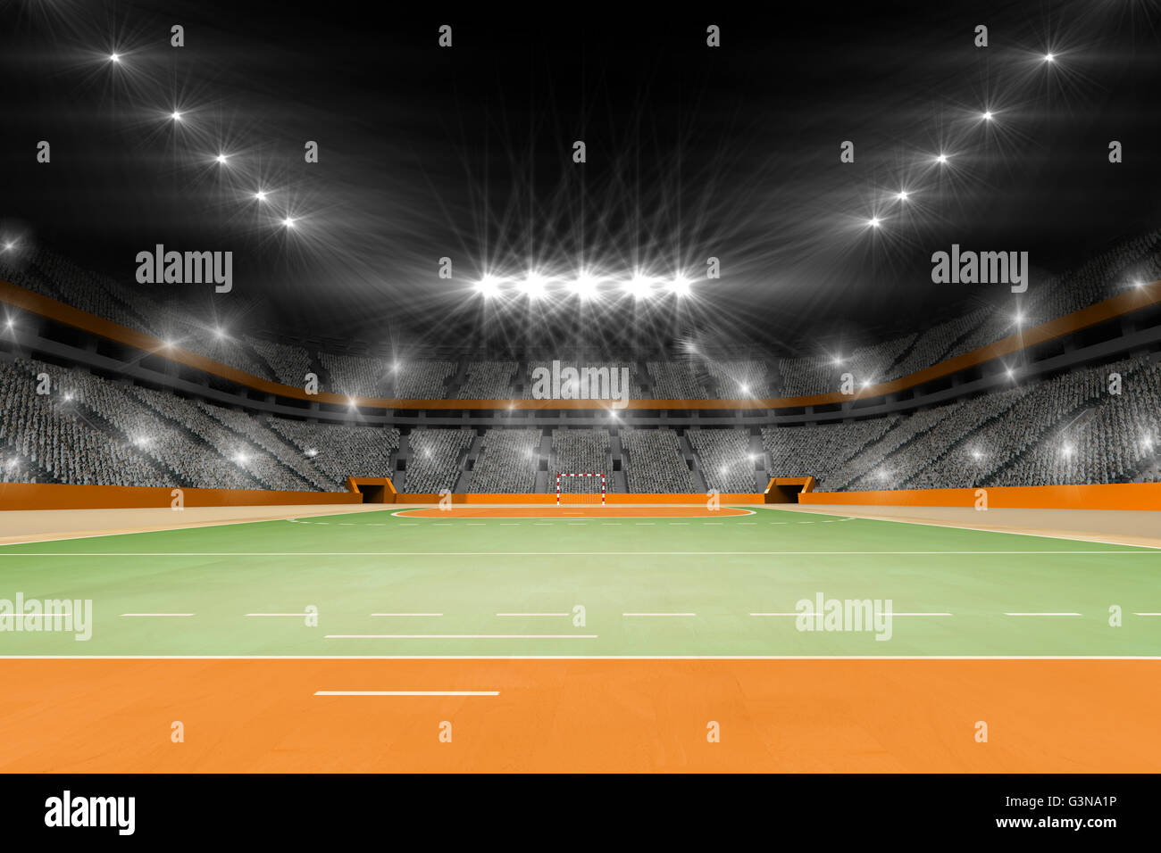 Composite image of handball field Stock Photo - Alamy