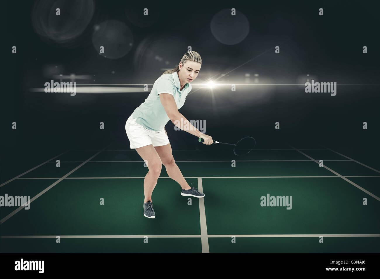 Badminton woman stadium hi-res stock photography and images - Alamy