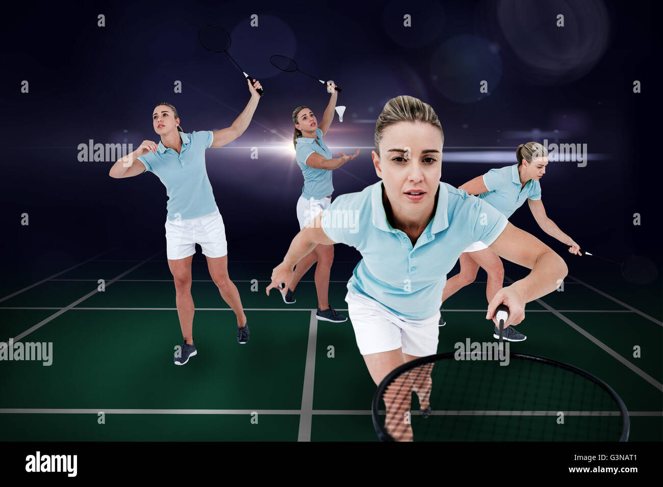 Badminton woman stadium hi-res stock photography and images - Alamy