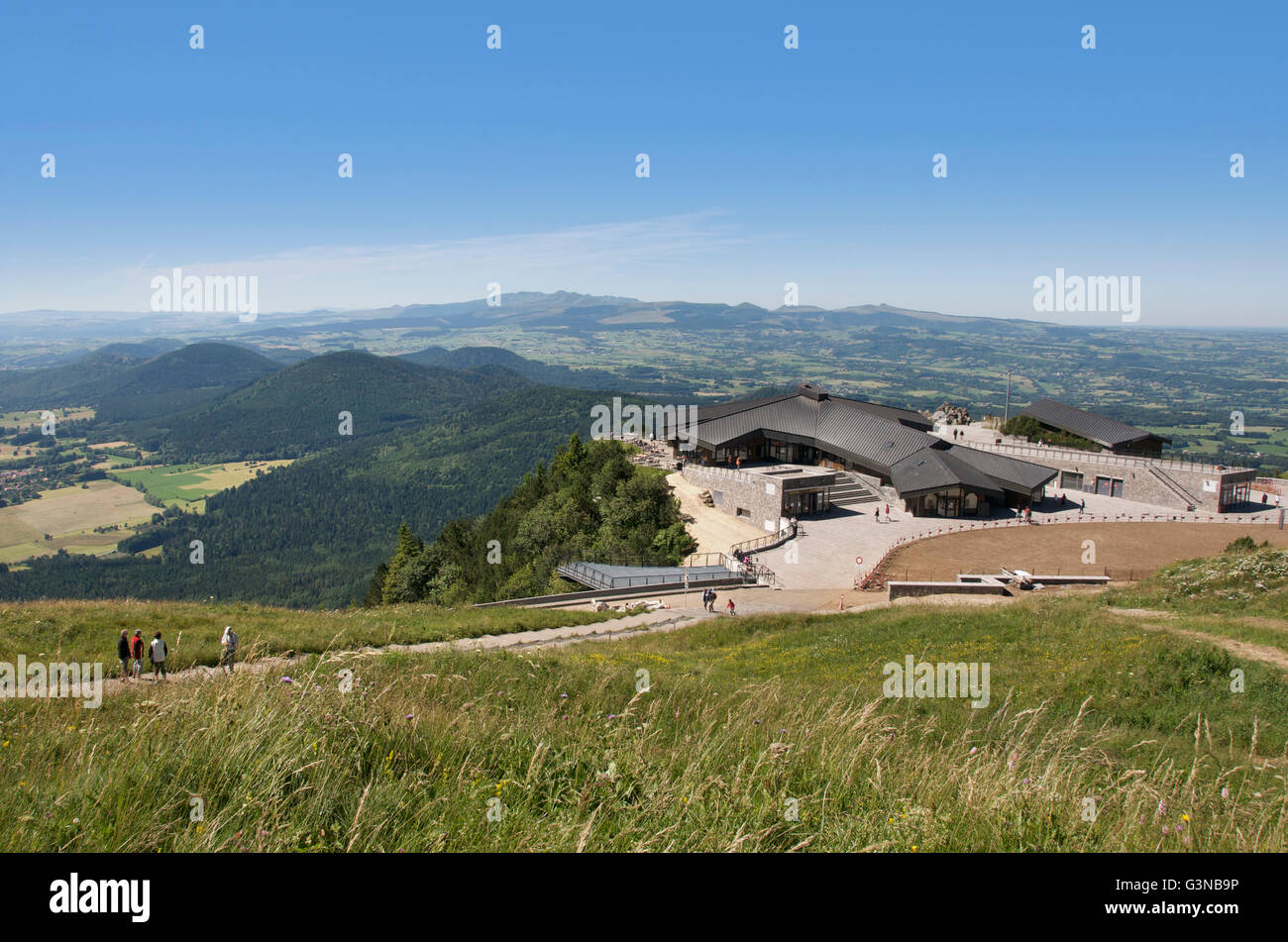 Station of Panoramique des Domes, touristic train of Puy de Dome . Park ...