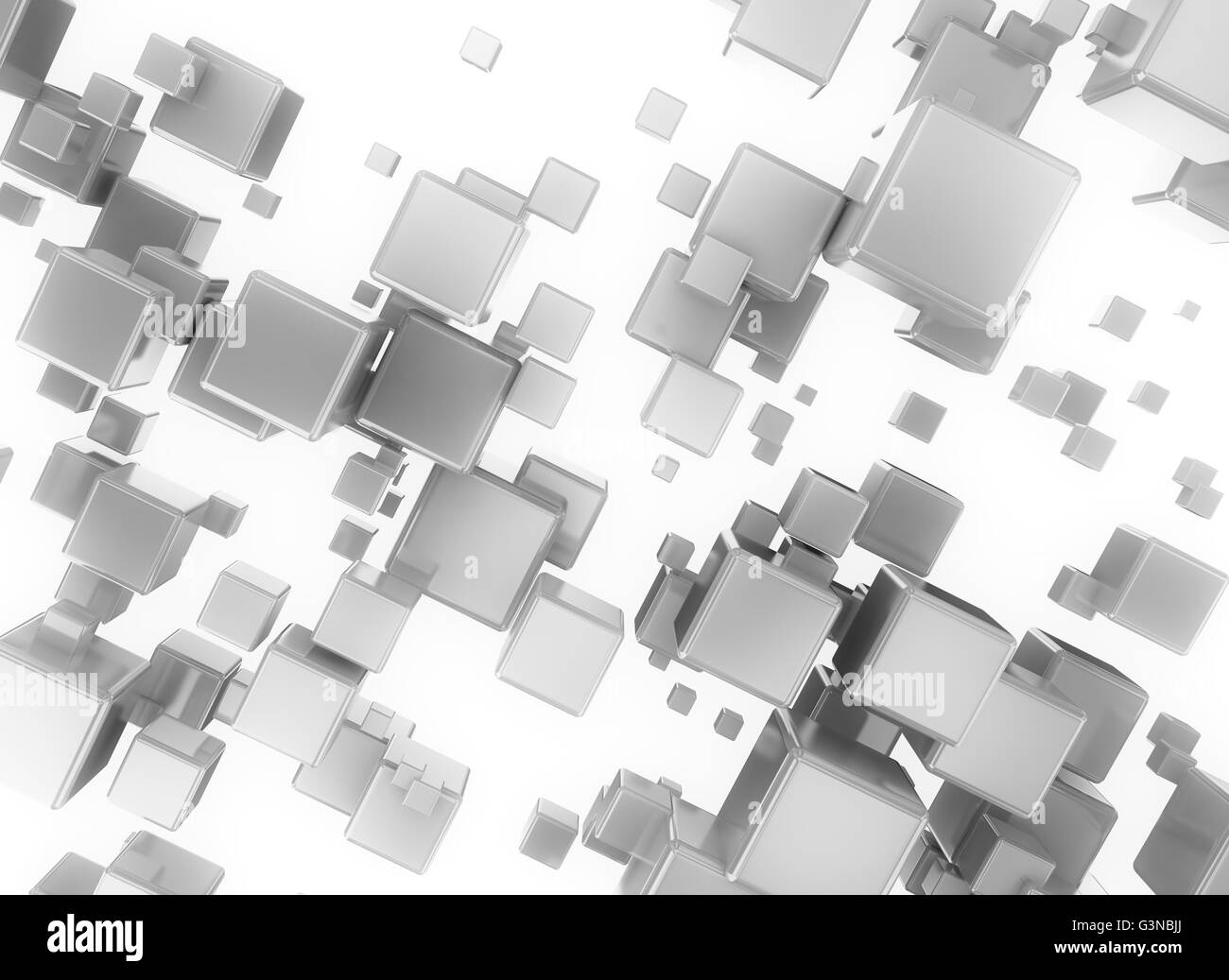 Abstract 3d digital cubes isolated on white background Stock Photo - Alamy