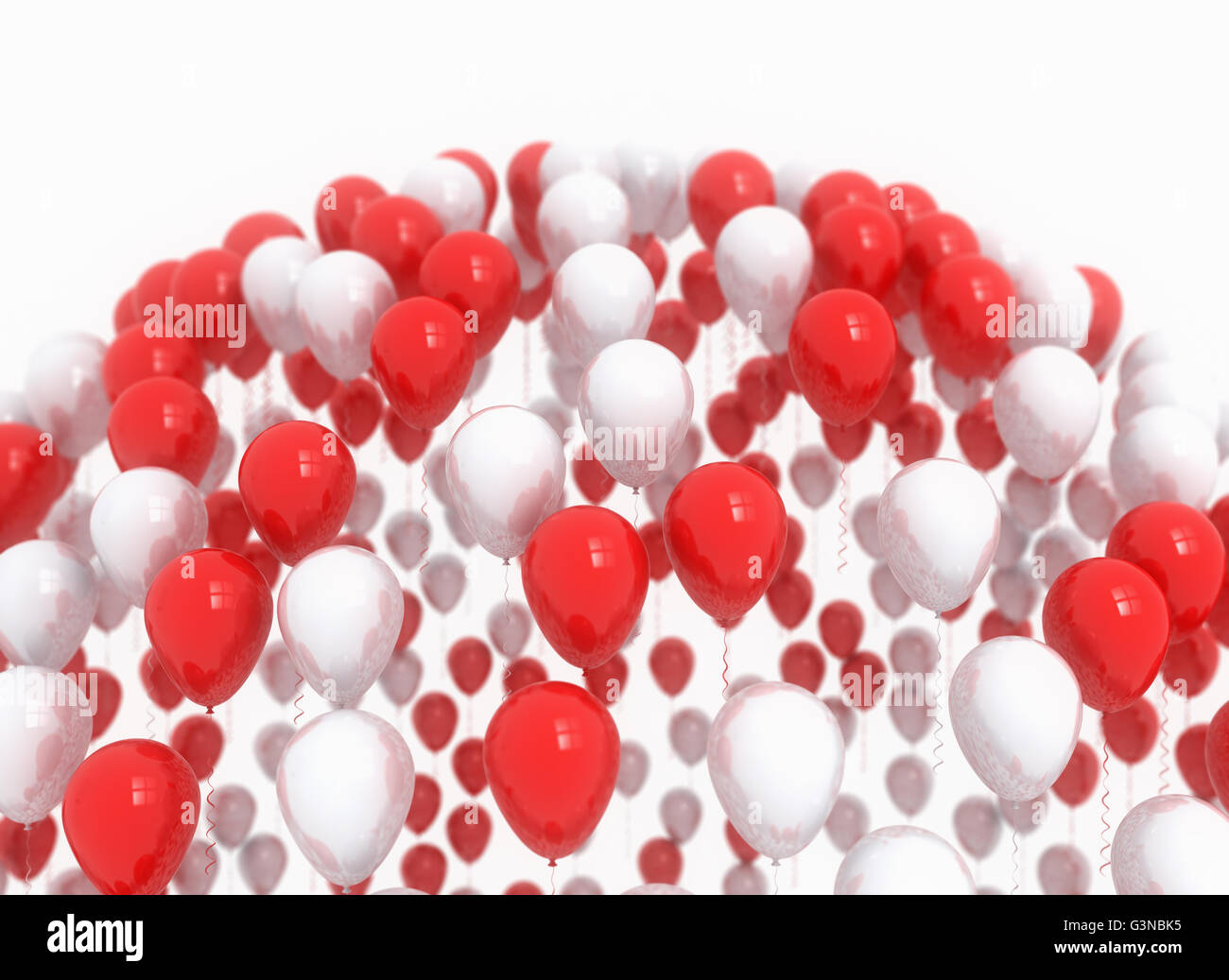 Happy birthday balloons red party decoration background Stock Photo - Alamy