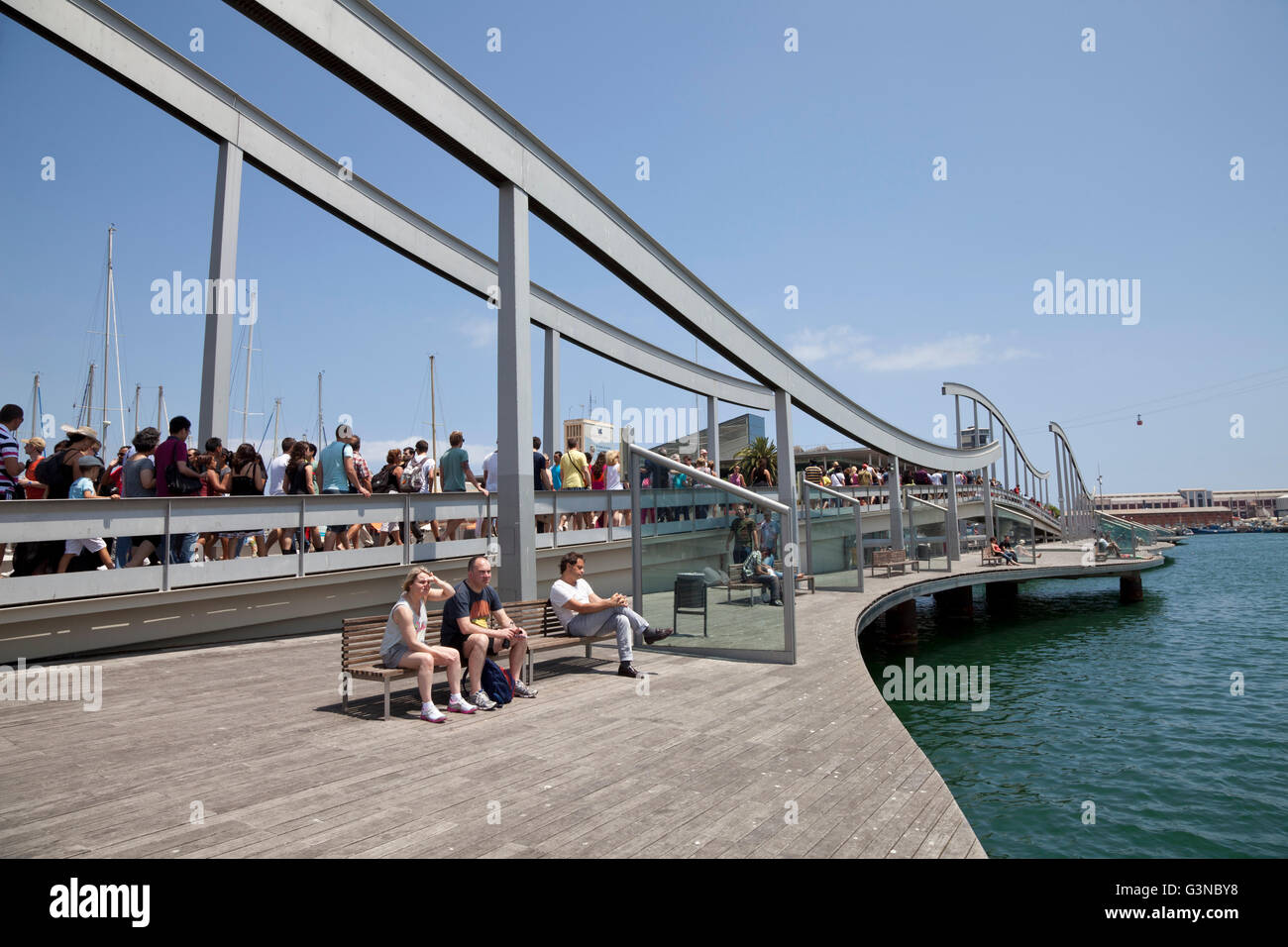 Pedestrian bridge rambla de mar hi-res stock photography and images - Alamy