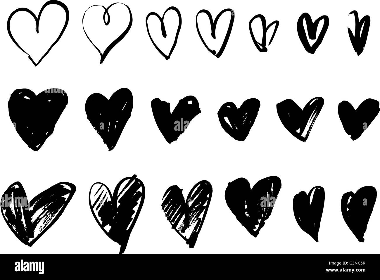 Hand drawn hearts Stock Vector Image & Art - Alamy